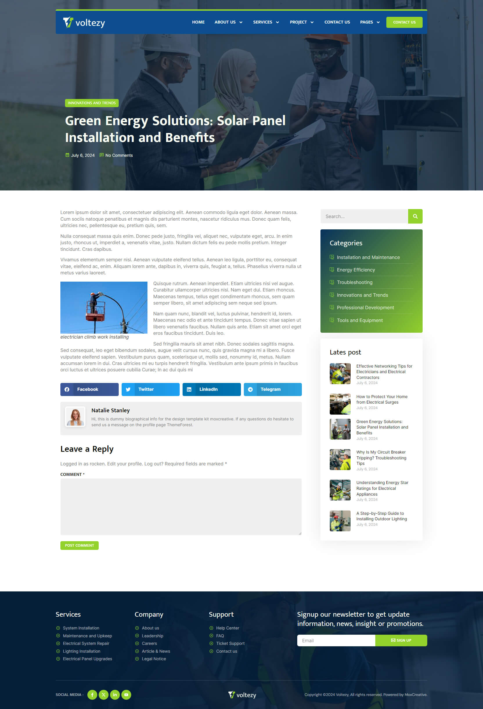 Voltezy - Electrical Installation & Maintenance Service Elementor ...